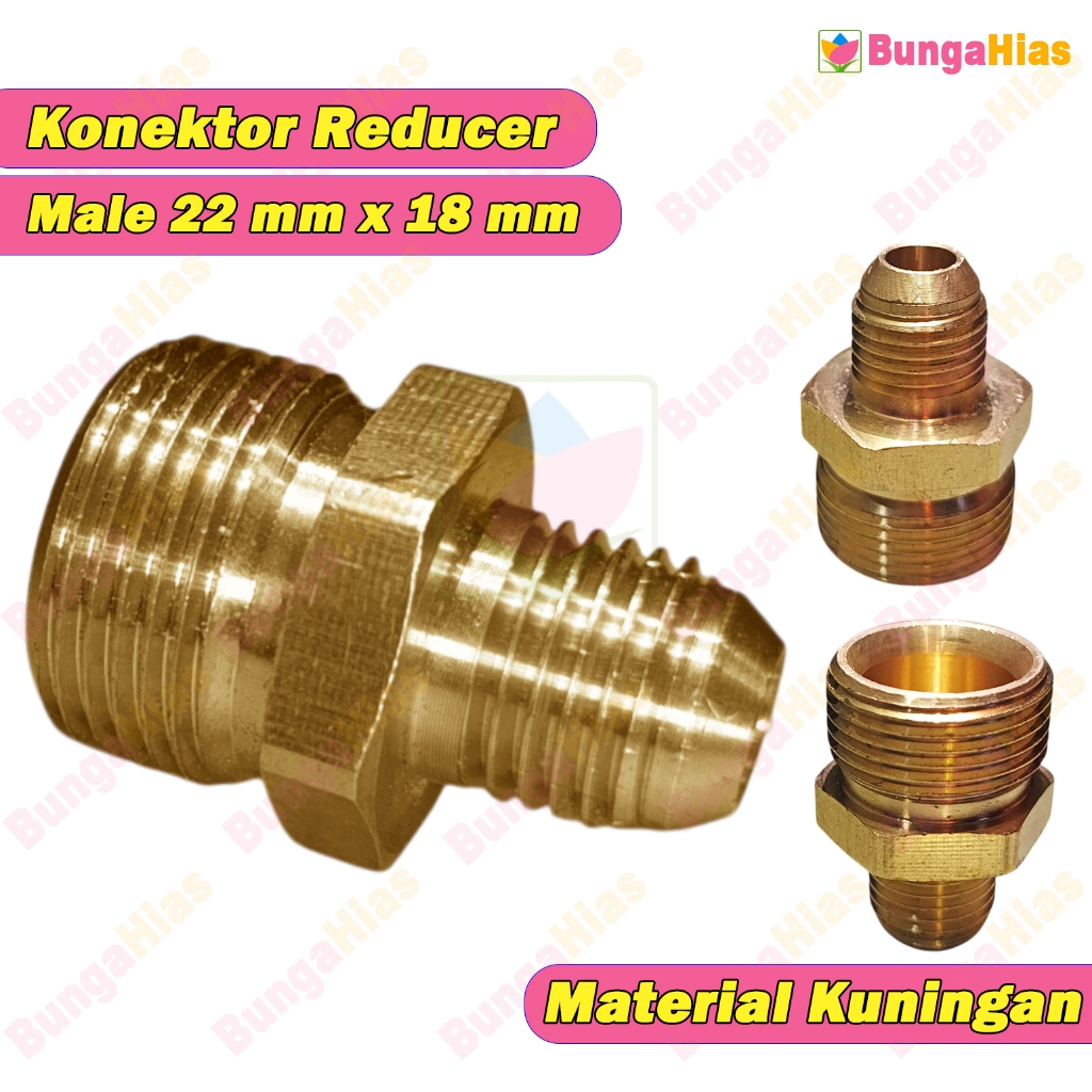 Jual Konektor Reducer 22 mm x 18 mm Male Drat Convex Nepel Joiner ...