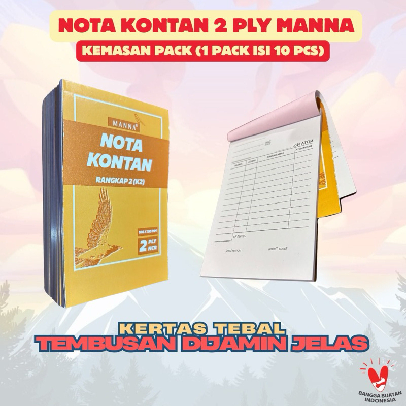Jual Nota Kontan 2 ply NCR UKURAN KECIL (108mm*155mm) merk Excelindo ...