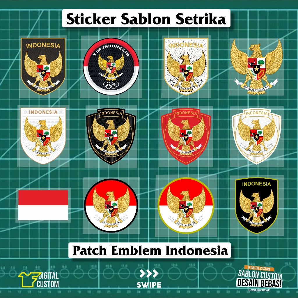Jual Sticker Sablon Setrika DTF Logo Timnas Indonesia untuk Kaos Jersey ...