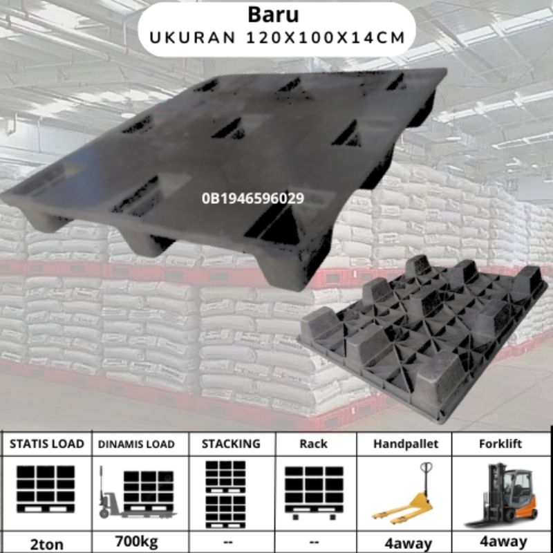 Jual PALLET PLASTIK MANGKOK BARU UKURAN 100X120X15CM TATAKAN BARANG DI ...