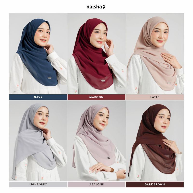 Jual Naisha Official - Hijab Malay Alesha Jilbab Ceruty Segi Empat Curve Syari Khimar Oval ...