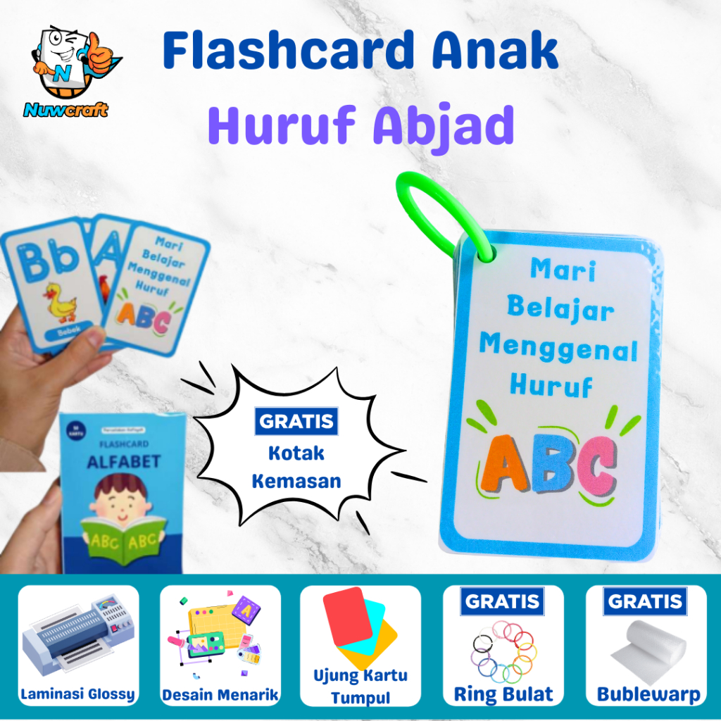 Jual Flashcard Huruf Abjad A-Z – Mainan Edukasi Anak untuk Belajar ...
