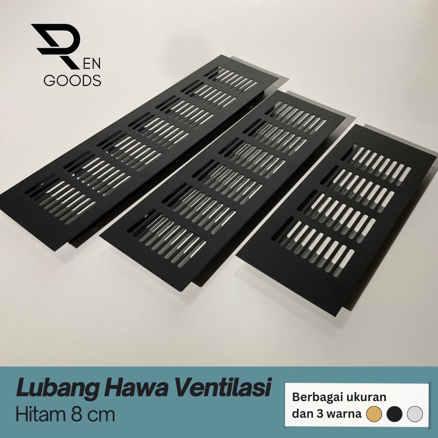Jual Lubang Hawa Aluminium 8cm Hitam / Ventilator Kotak Lemari Kitchen ...