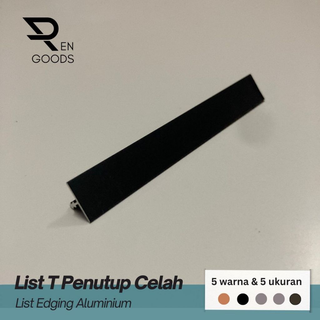 Jual Lis T / List T Hitam Penutup Celah Panel Alumunium Ukuran Variasi 20 18 15 12 8 mm Batang ...