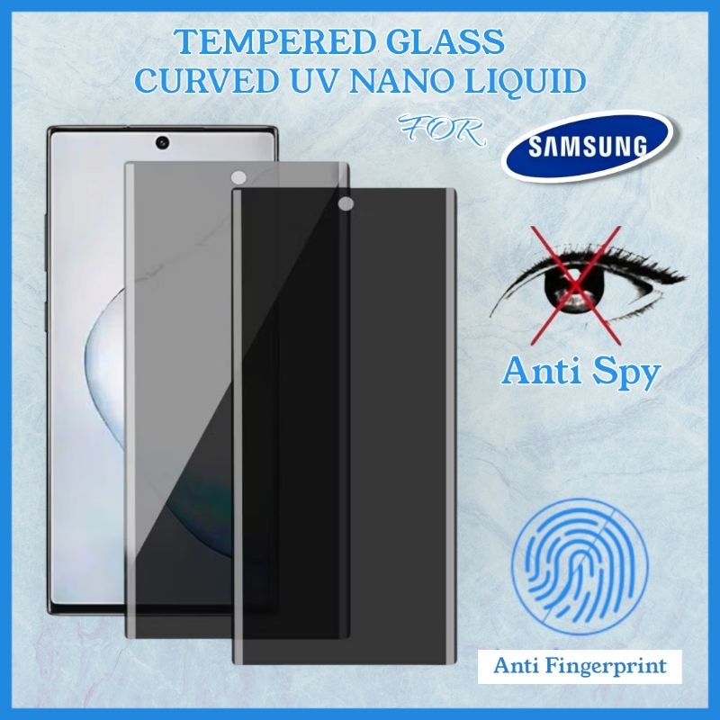 Jual Tempered Glass Curved Uv Nano Liquid Anti Spy Samsung Note 8 9 10 ...