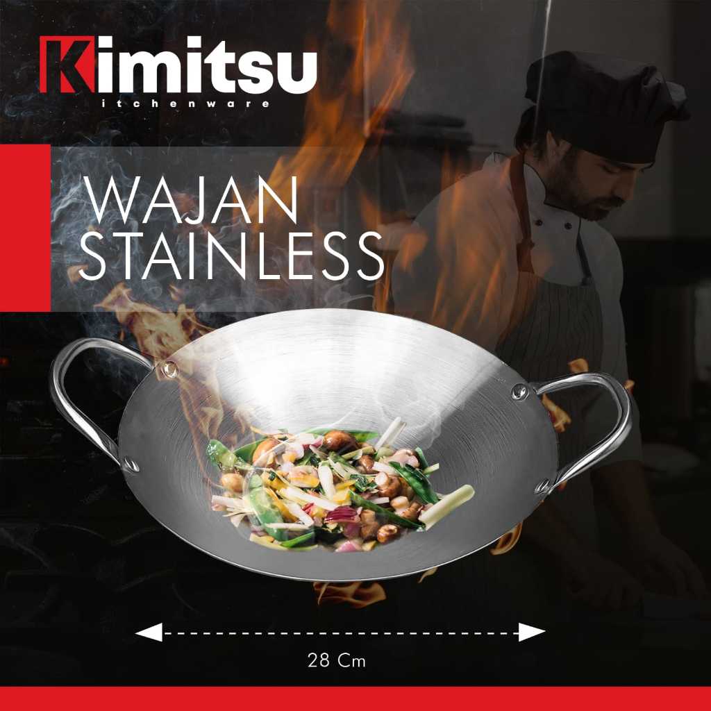 Jual KIMITSU Wajan Tumis Dan Menggoren Stainles Steel Anti Karat ...