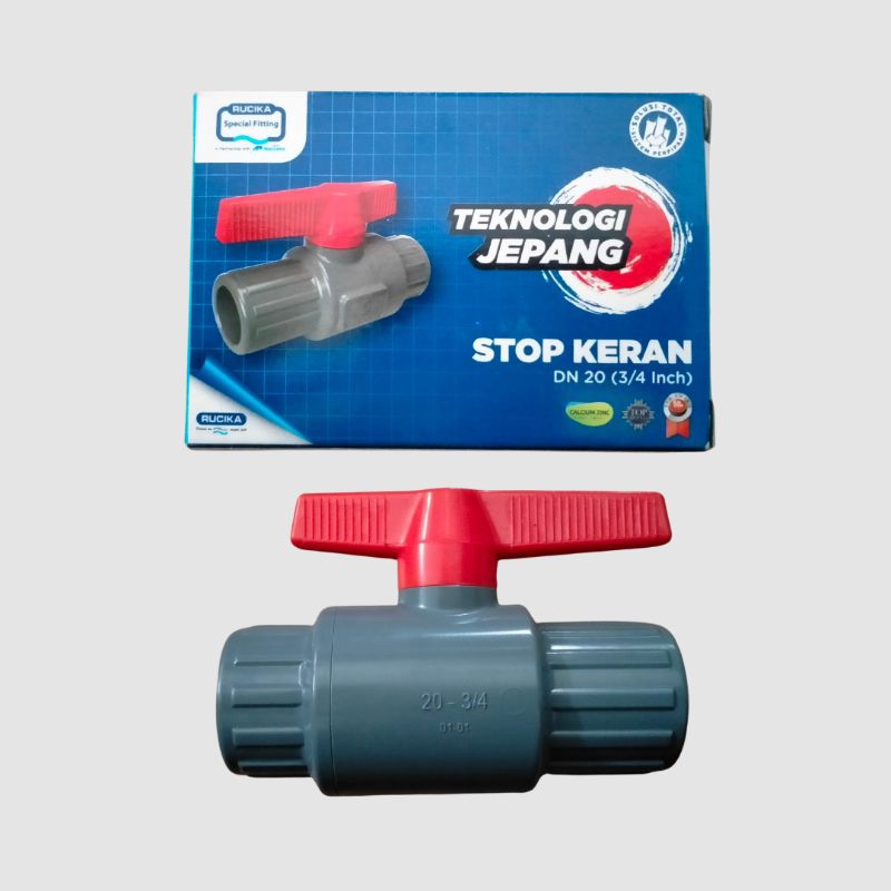 Jual Stop Keran/PVC Ball Valve Rucika Original 3/4 Inch | Shopee Indonesia