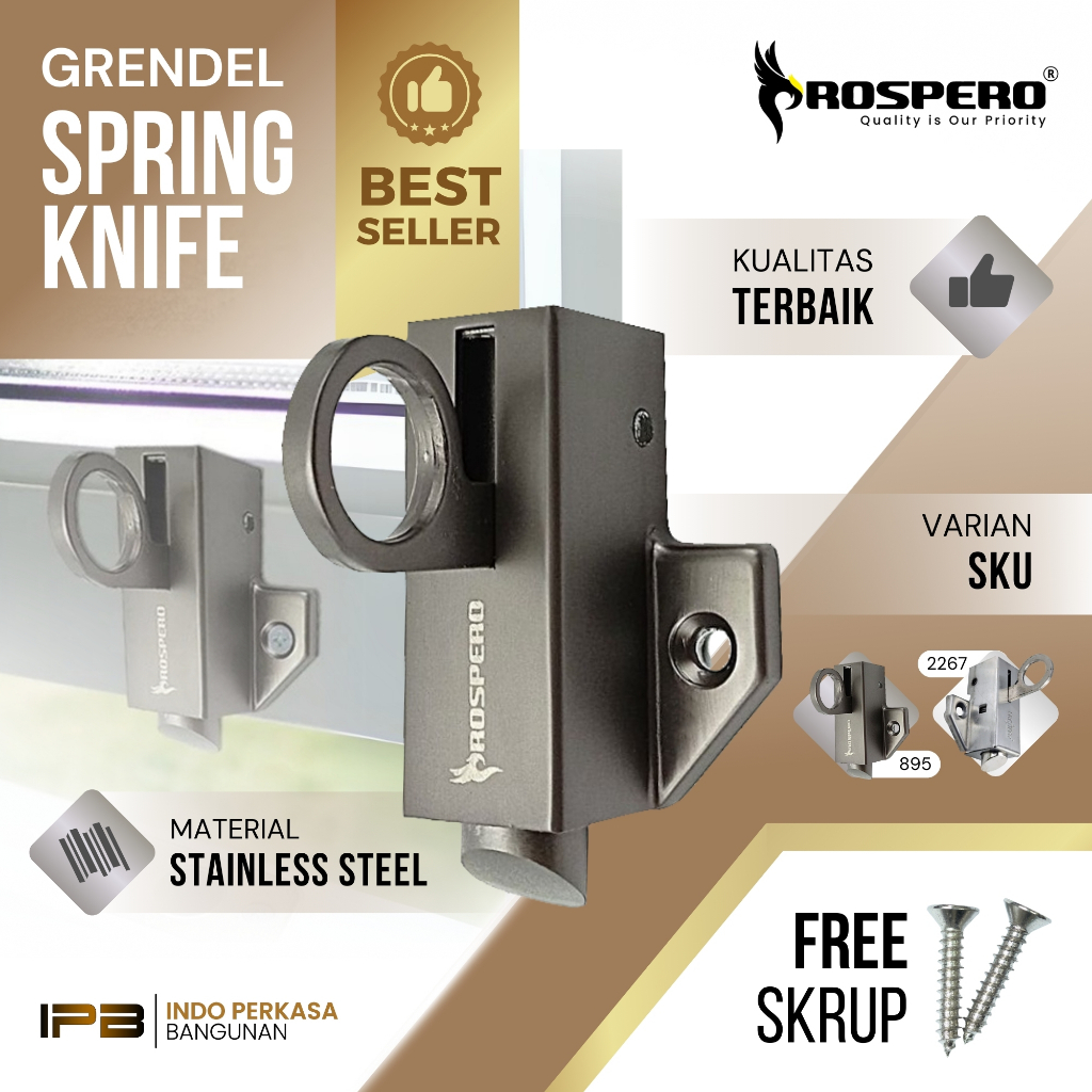 Jual PROSPERO Spring Knip grendel jendela slot pintu rumah grendel ...