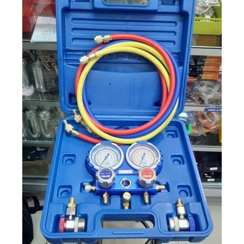 Jual MANIFOLD SET VALUE R134 | ANALYZER AC VALUE VMG-2-R134A-B & QUICK COUPLER | MANIFOLD AC ...