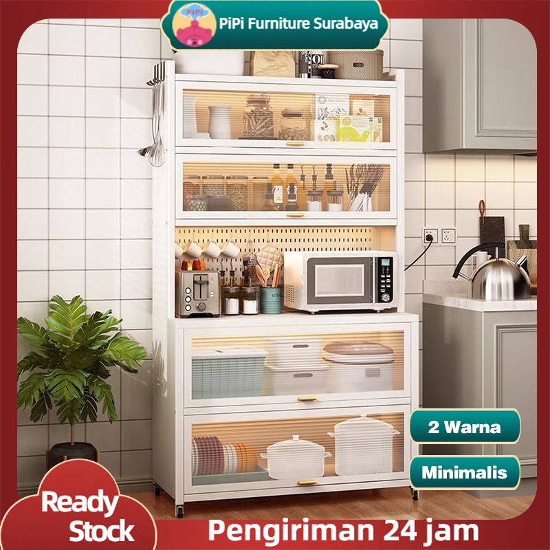 Jual PiPi Furniture Rak Dapur Lemari Piring Multi-layer Lemari Dapur ...