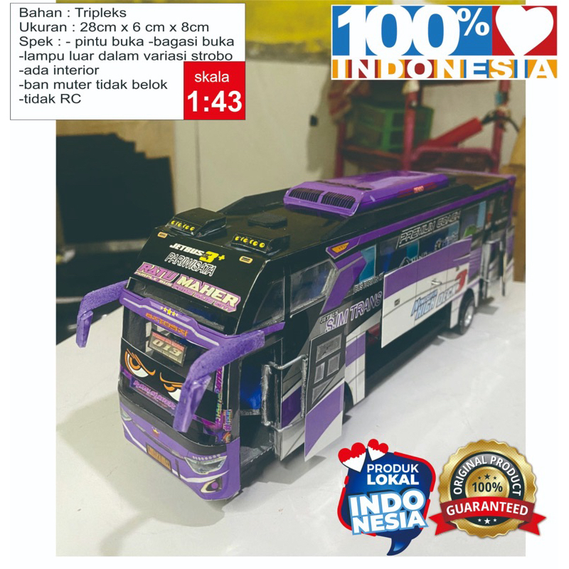 Jual Miniatur Bis SJM TRANS FULL SPEK | Shopee Indonesia