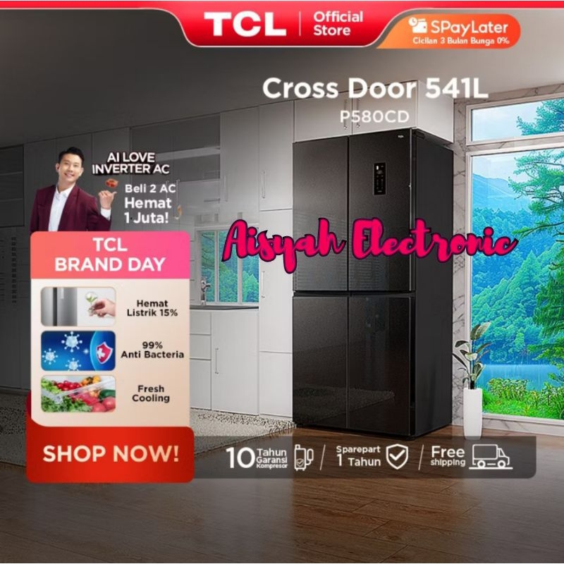Jual KULKAS TCL SIDE BY SIDE INVERTER P580CD GARANSI RESMI | Shopee ...