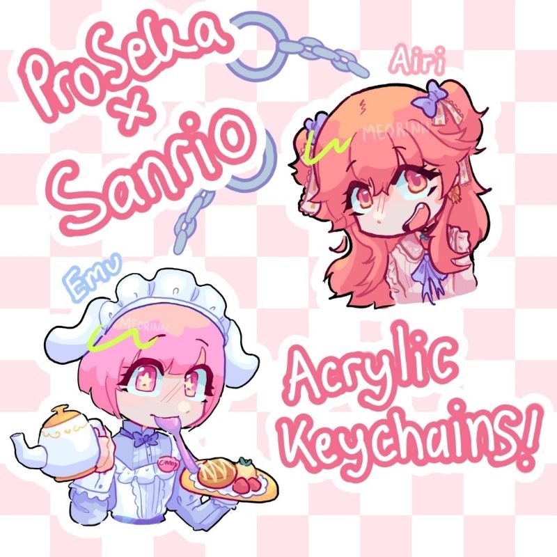 Jual Project Sekai × Sanrio Fanmerch / Emu & Airi | Acrylic keychain ...