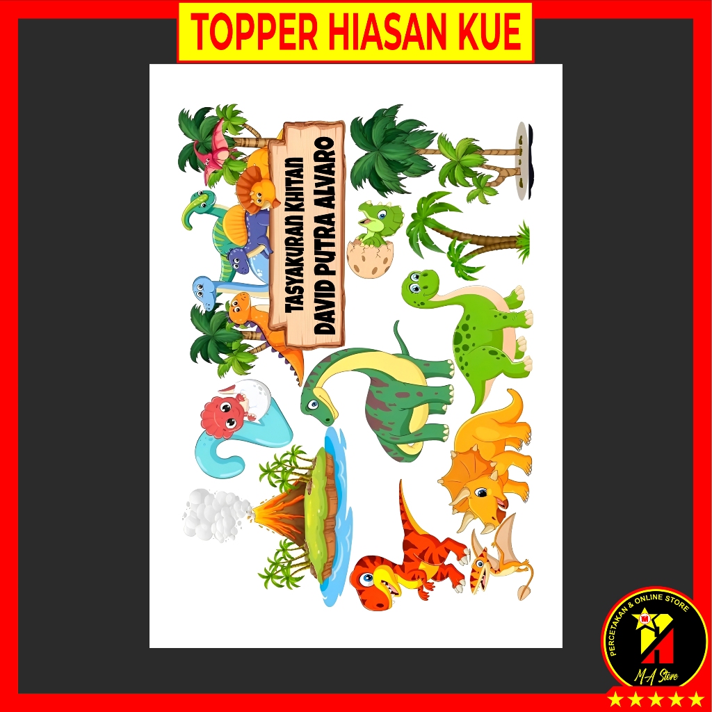 Jual Topper Karakter Binatang Dino Dinosaurus Hiasan Kue Cake Ulang ...