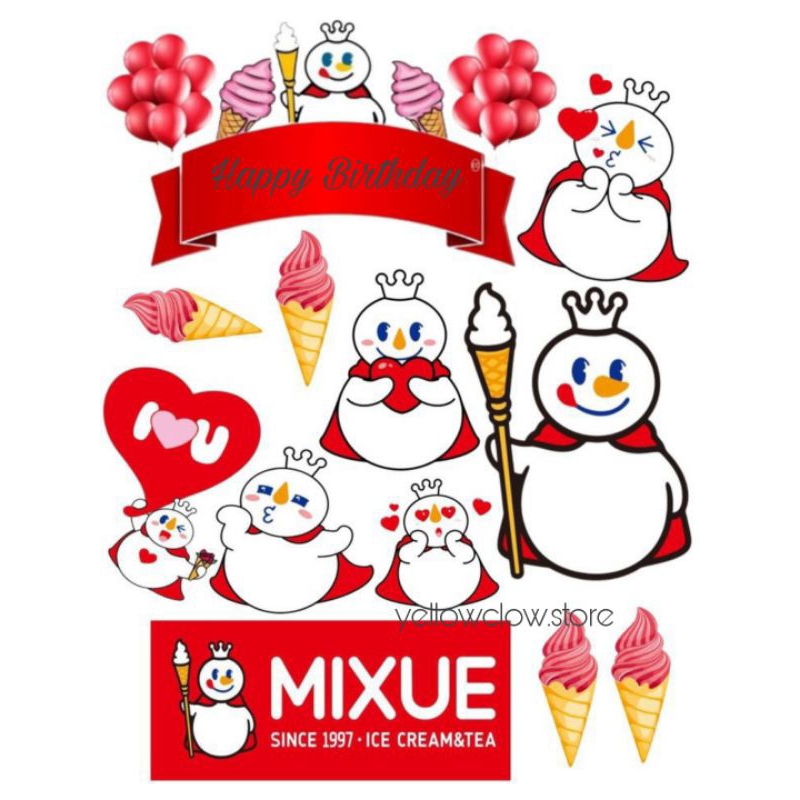 Jual Topper Cake Mixue/Hiasan Kue Ultah Murah | Shopee Indonesia