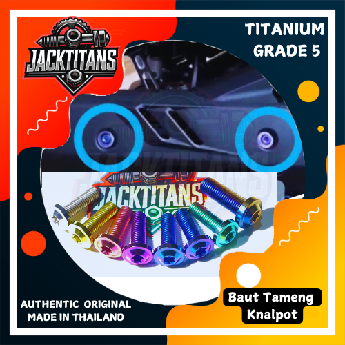 Jual Baut Tameng Knalpot Universal Titanium 2 Biji Original Grade 5 ...