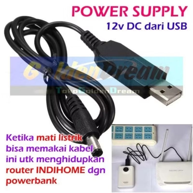Jual Kabel Step Up USB 5v to 12v DC Power Supply Charger Converter ...