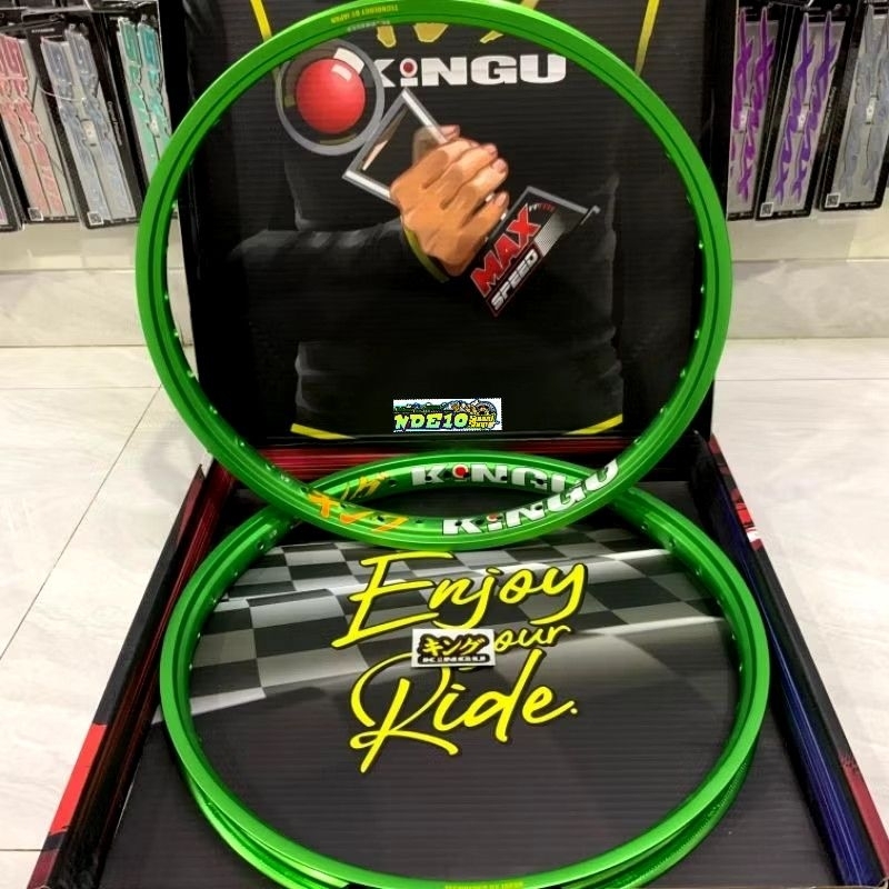 Jual velg kingu rim alloy green & green dark ring 17 polos depan ...