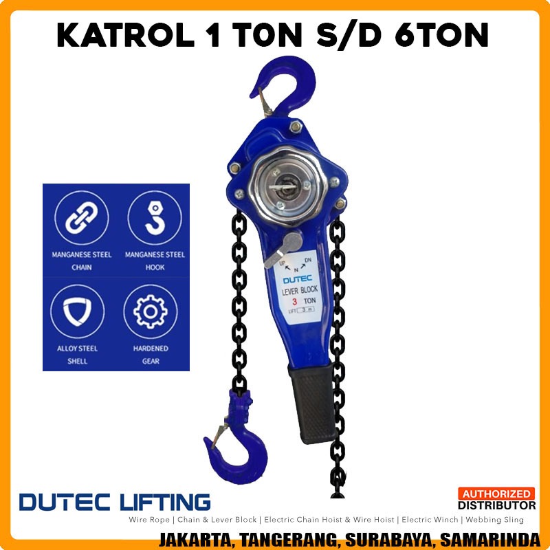 Jual Lever Block Katrol Rantai Lever 1TON 2TON 3TON 6TON Hoist Lifting ...