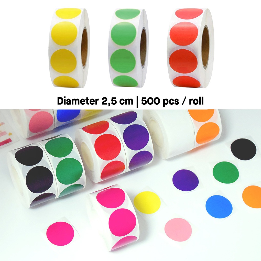 Jual 2.5 cm Dot Sticker Marker Label Warna Bundar Label Stiker Print ...