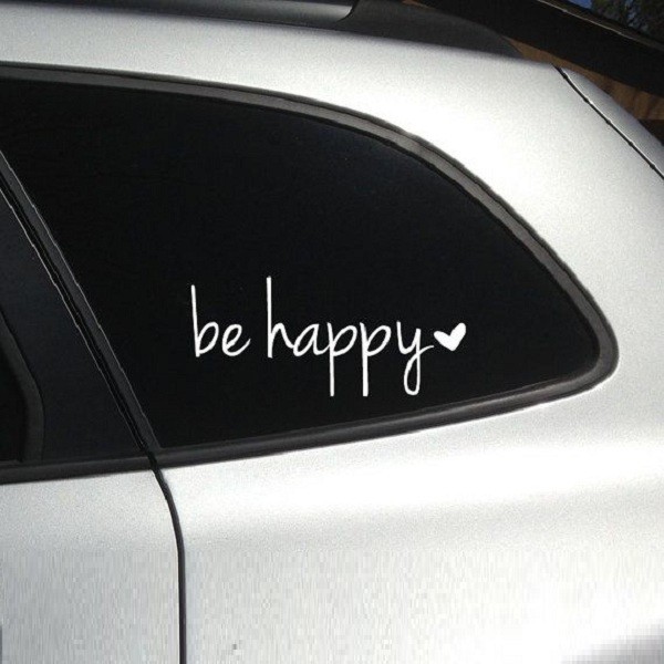 Jual Stiker Lucu Unik Kaca Body Mobil Cutting Sticker Be Happy | Shopee ...
