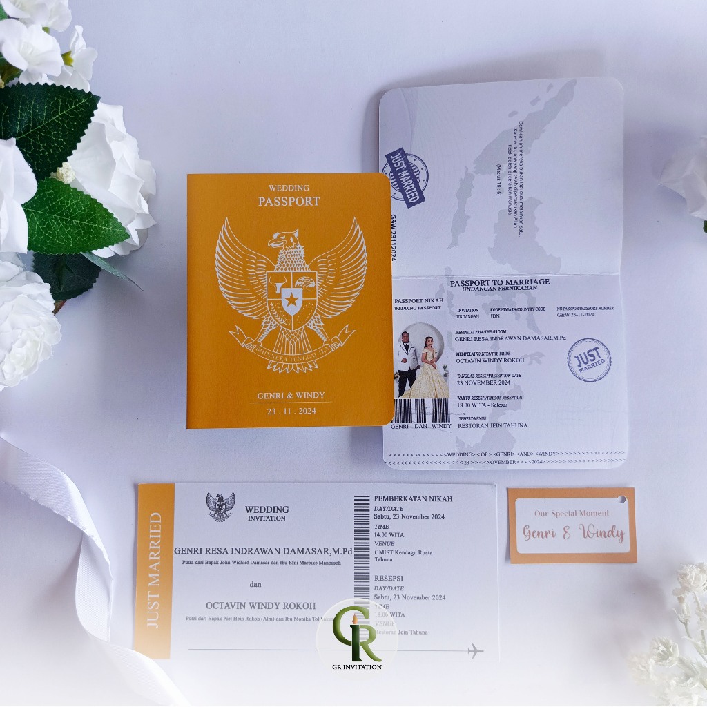 Jual Undangan pernikahan,Undangan Aesthetic Passport, Undangan Premium ...