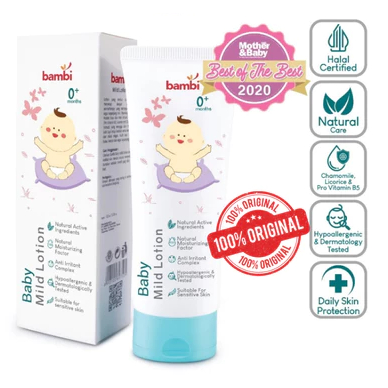 Jual Bambi Baby Mild Lotion 100ml | Body Lotion Bayi newborn 0m+ Kulit ...