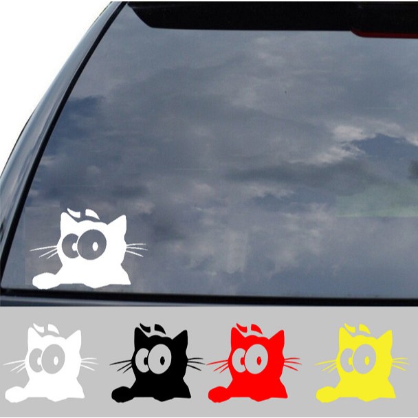 Jual Stiker Lucu Kaca Body Mobil Cutting Sticker Kucing Lucu Ngintip ...