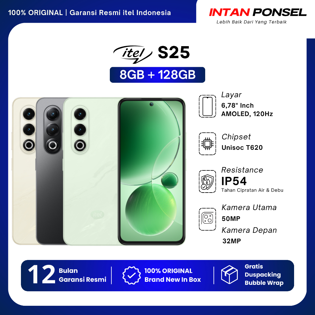 Jual itel S25 | 8GB + 128GB | Garansi Resmi Itel Indonesia 1 Tahun ...