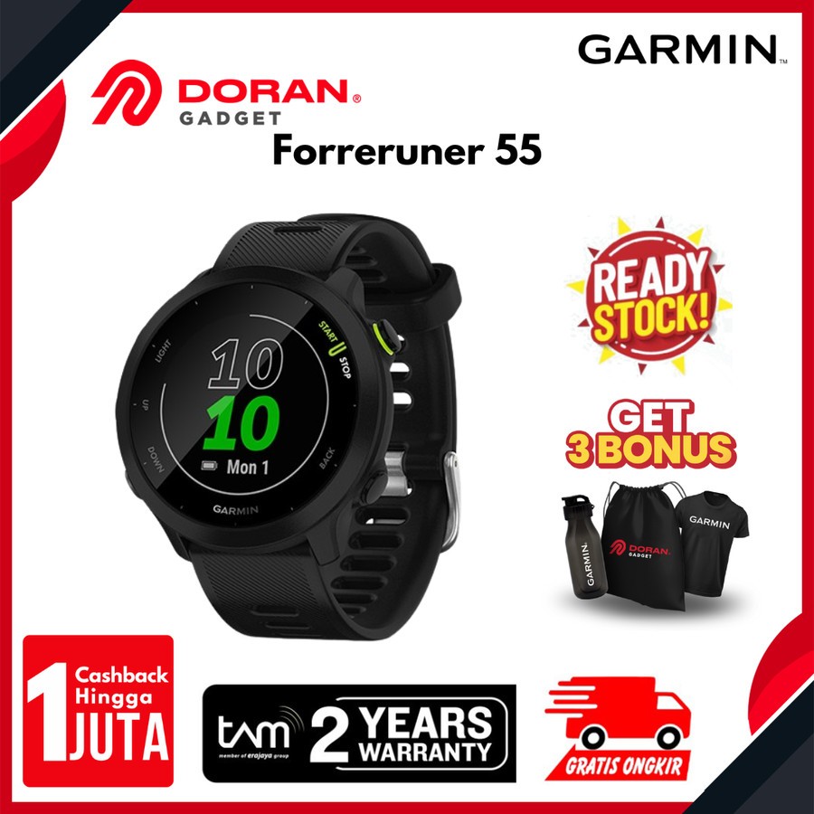 Jual GARMIN Forerunner 55 FR 55 FR55 GPS Smartwatch - Original Garansi ...