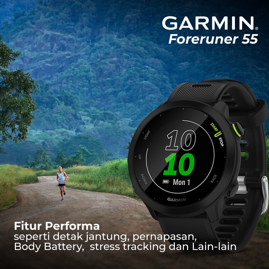 Jual GARMIN Forerunner 55 FR 55 FR55 GPS Smartwatch - Original Garansi ...