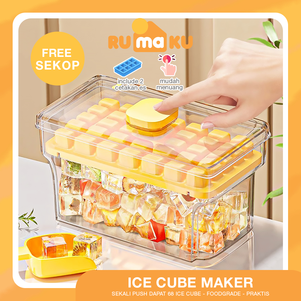 Jual Rumaku Cetakan Es Batu otomatis Kotak Ice 34 Grid 2 Tray/Ice Cube ...