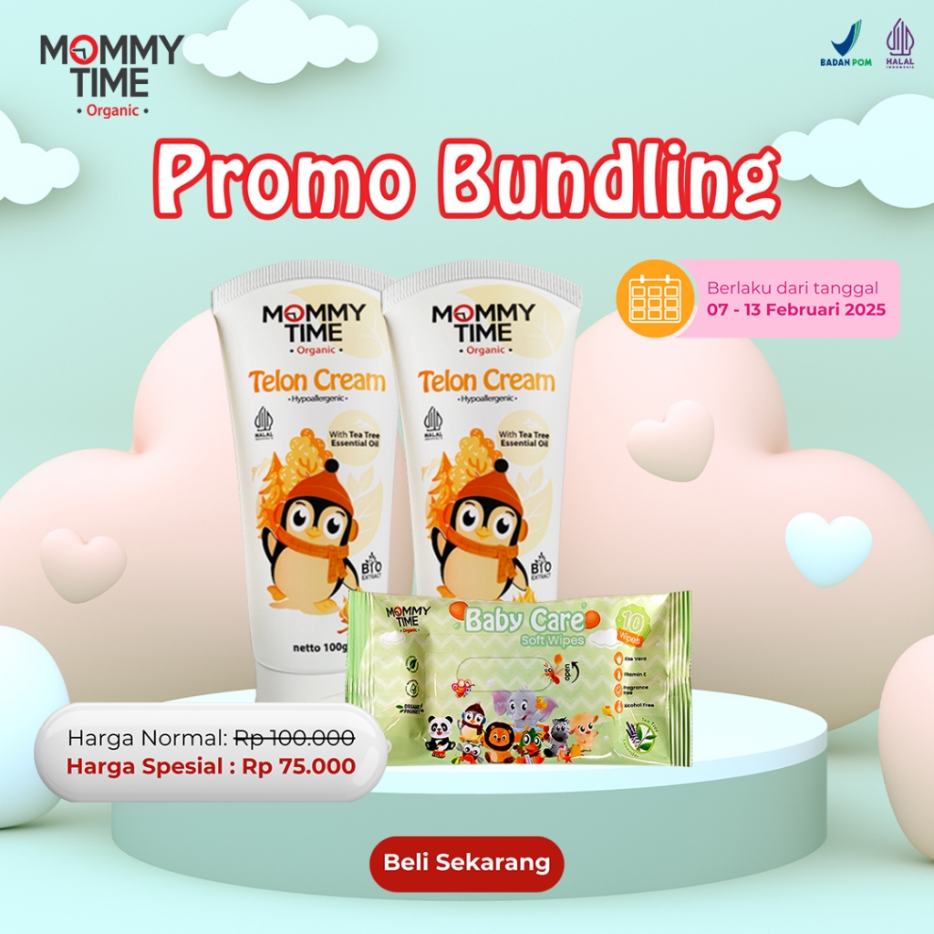 Jual Paket Bundling Mommy Time Telon Cream 2pcs Free Tisu Basah 1pcs ...