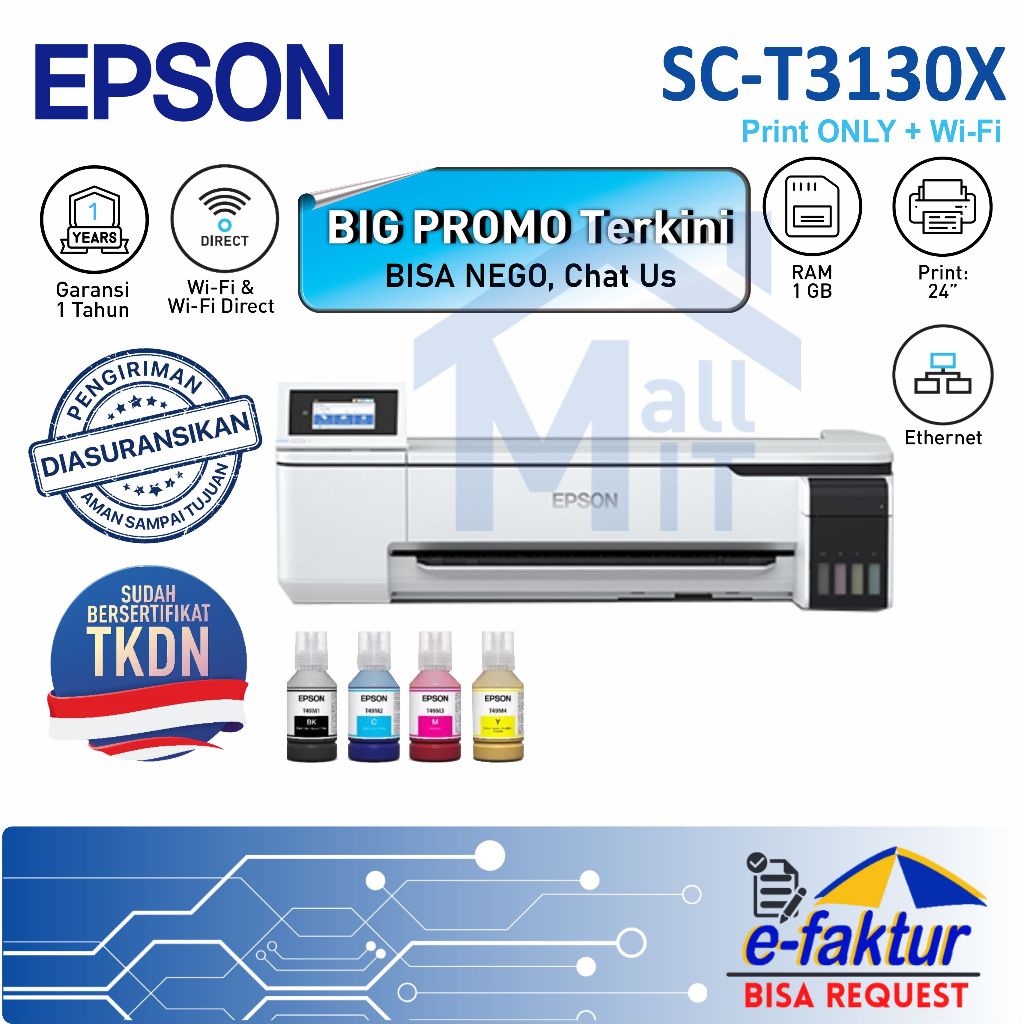 Jual MALLIT EPSON Printer Epson Surecolor SC-T3130X SC T3130X T3130 A1 24" 24 Inci Resmi ...