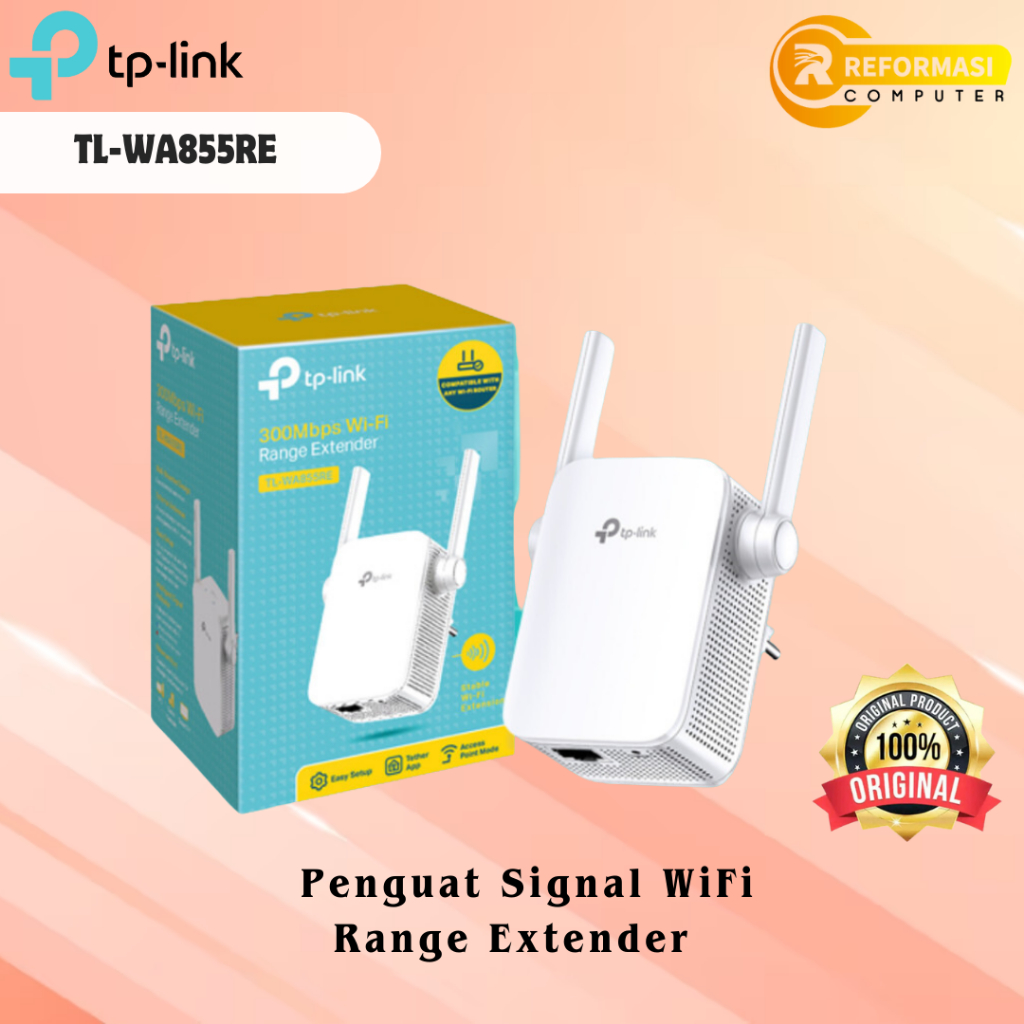 Jual TP-Link 300Mbps Wi-Fi Range Extender TPLink - TL-WA855RE | Shopee ...