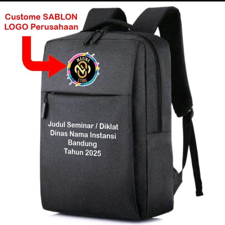 Jual Tas Seminar 2025 - Ransel Hitam D300 Denim - Bisa PO Custom Sablon ...