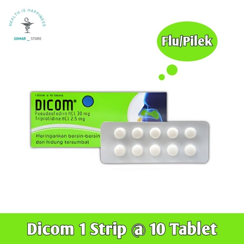 Jual Dicom tab 1strip @10tab (meringankan bersin", hidung tersumbat ...