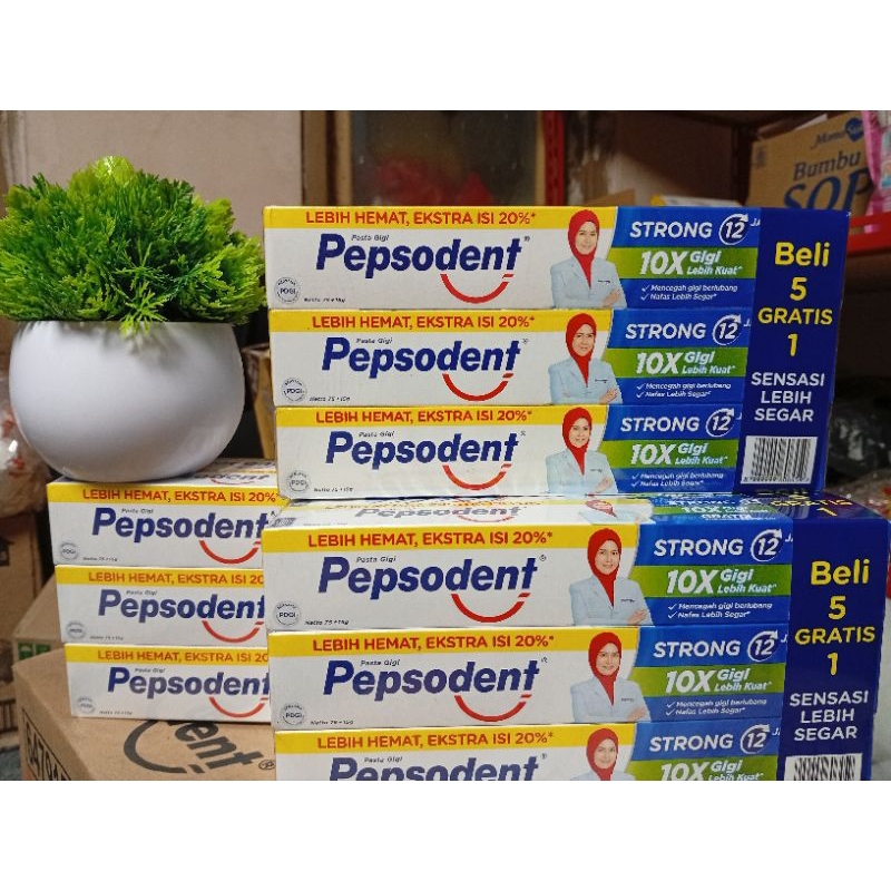Jual PEPSODENT STRONG 75gr isi - 6 pcs | Shopee Indonesia