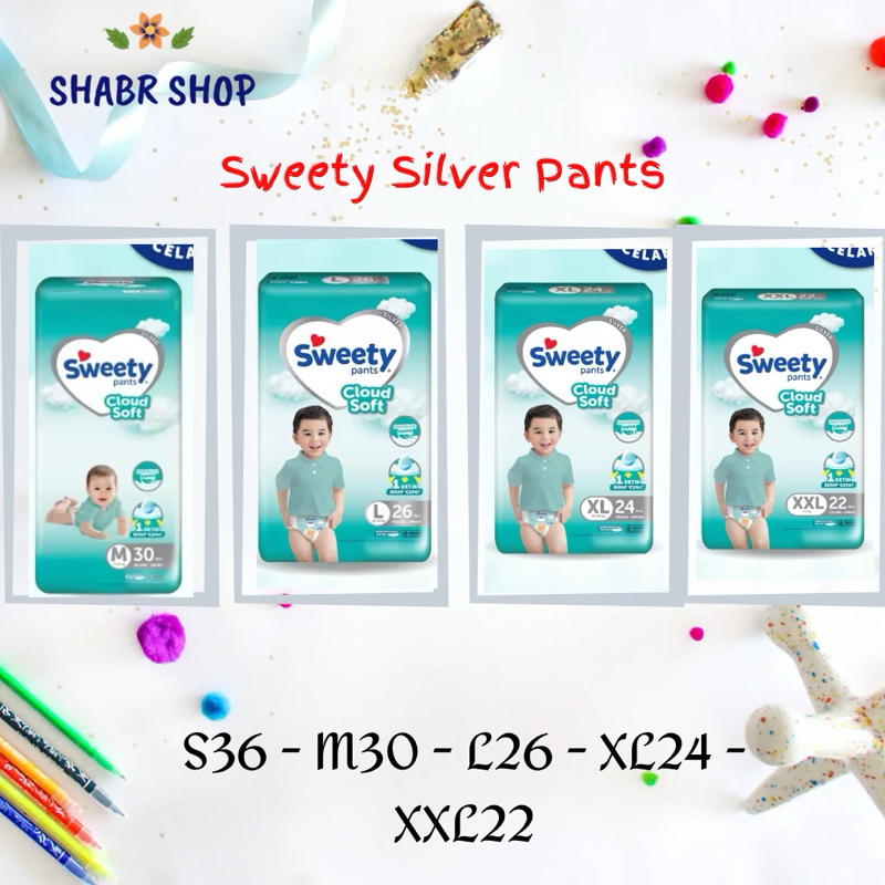 Jual (Kemasan Baru) Sweety Silver Pants Celana SoftCloud S32 M30 L28 ...