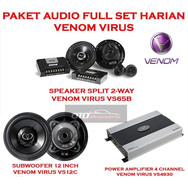 Jual Paket Audio Mobil VENOM VIRUS Full Set Sound System Original | Shopee Indonesia