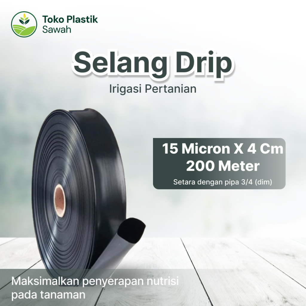 Jual Selang Drip 15 micron 4 cm 200 meter - Pipa 3/4 inch | Shopee Indonesia