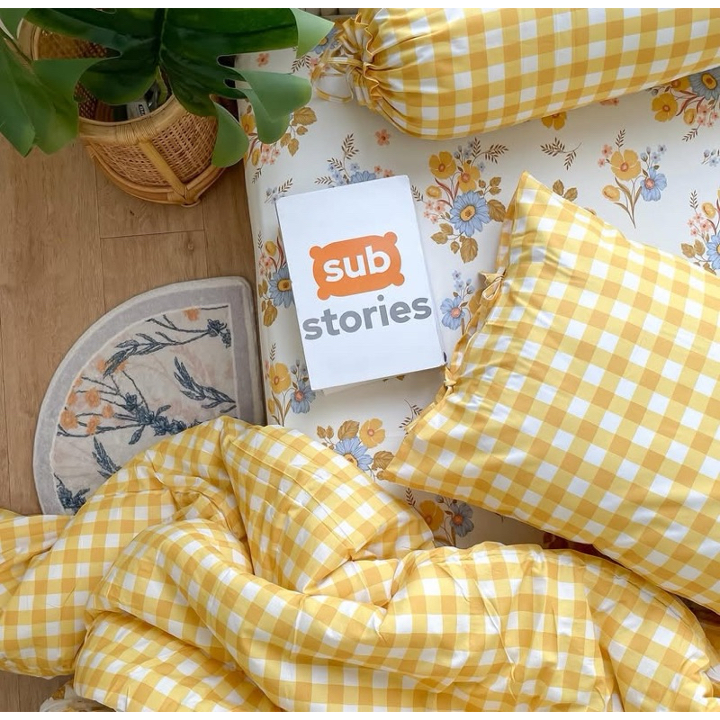 Jual SUBStories Sprei Katun Lokal Anti Geser Elastic Lock Aesthetic ...