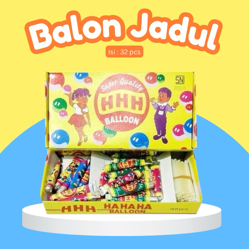 Jual Balon tiup jadul BALON HHH isi 32pcs box/ Mainan Anak Tradisional ...