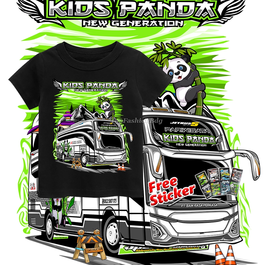 Jual Baju Anak Bus KIDS PANDA NEW JETBUS 5 Kaos Vektor Bus Telolet Anak Laki - Laki 1-12 Tahun ...