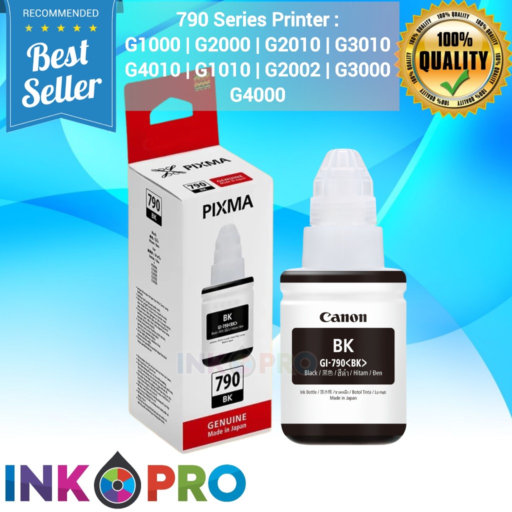 Jual Tinta Canon GI 790 PREMIUM Untuk Printer G1000 G2000 G2002 G3000 ...