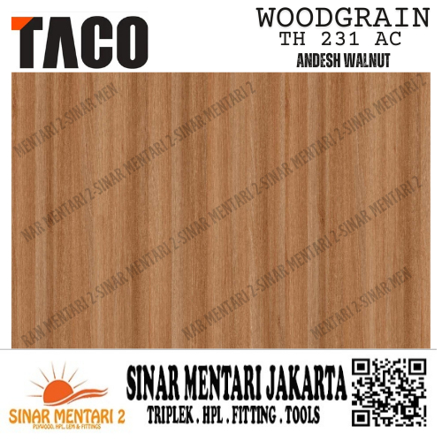 Jual TACO HPL WOODGRAIN TH 231 AC ANDESH WALNUT | Shopee Indonesia