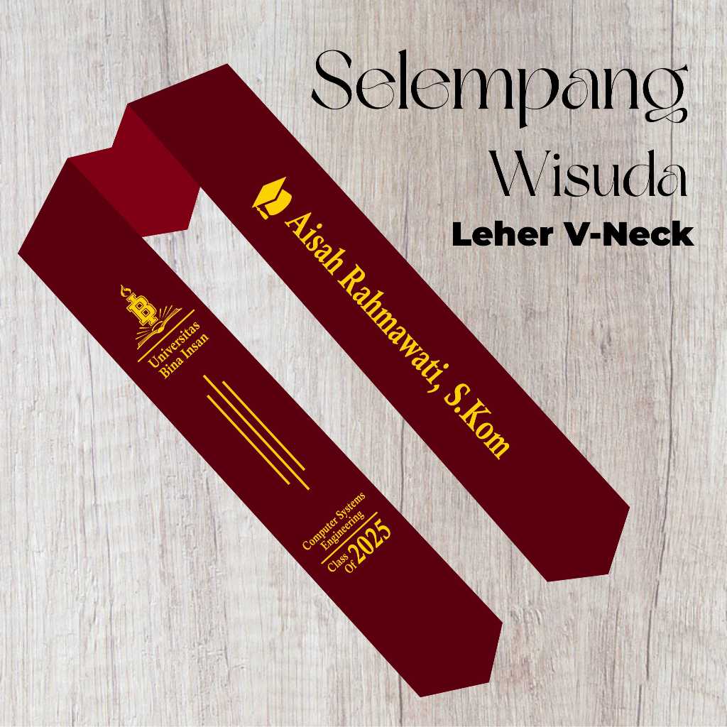 Jual Selempang Leher V Neck Custom Salempang Wisuda Sash Graduation 1 ...