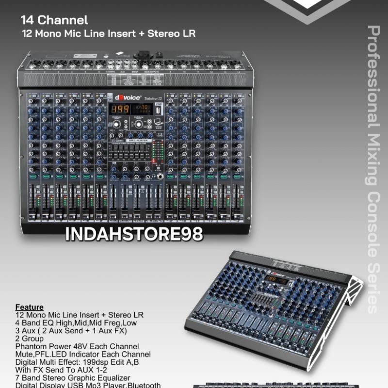 Jual Mixer dB Voice Valentine 12 Profesional Mixer 12 Channel Original ...