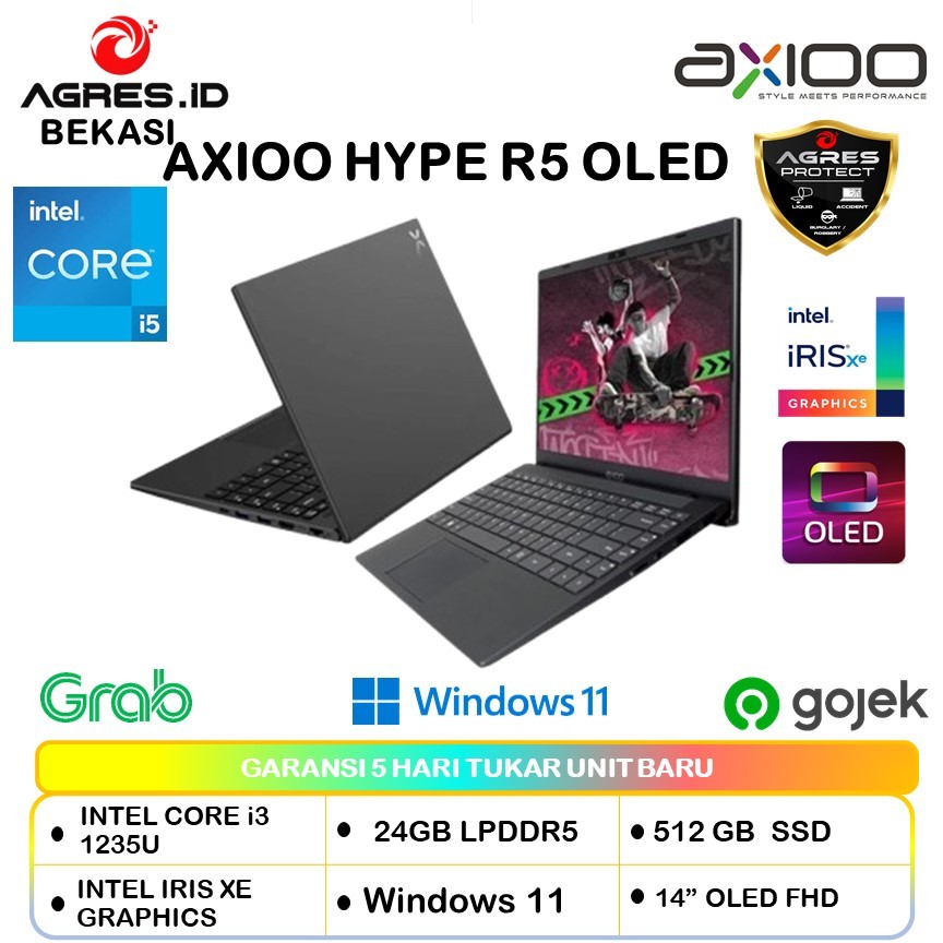 Jual NEW AXIOO HYPE R 5 OLED Intel Core i5 1235U 24GB 512GB Win11 14"FHD Laptop dibawah 1kg ...