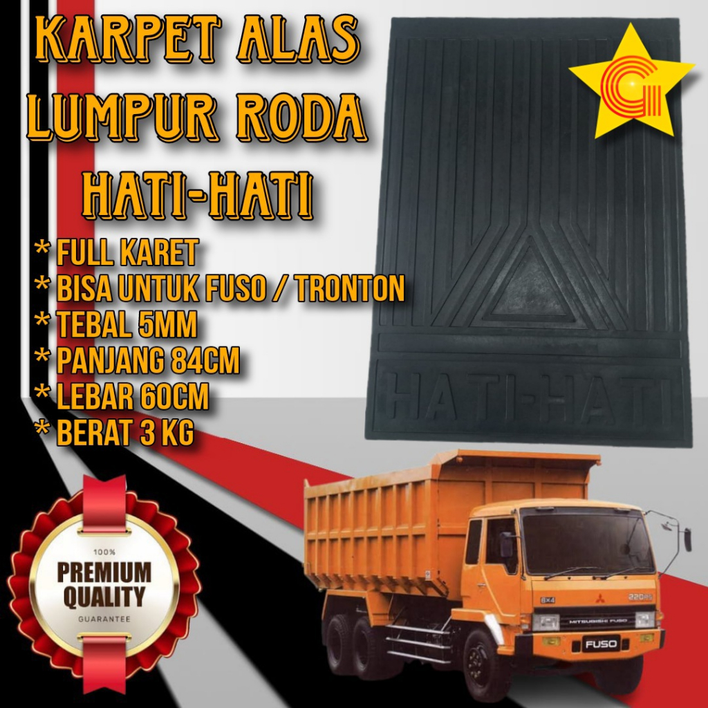 Jual Karpet Karet Alas Lumpur Roda Hati-Hati 60x84cm 6mm Fuso / Tronton ...